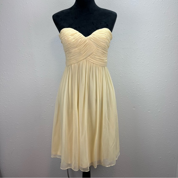 Donna Morgan | Dresses | Donna Morgan Yellow Silk Mini Dress Strapless ...
